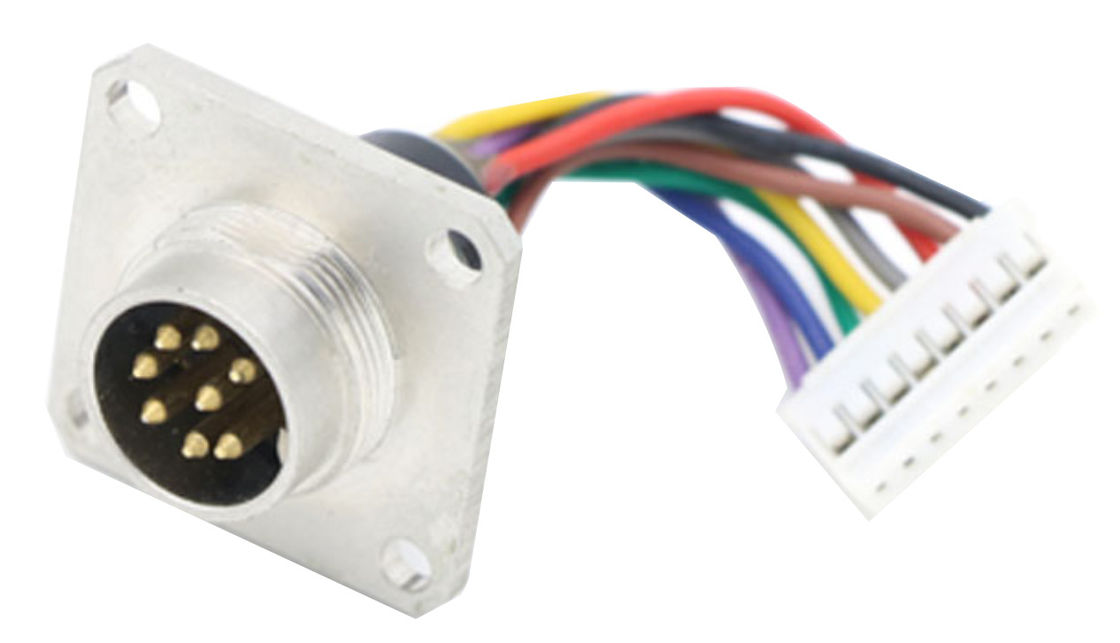 Flange DIN 8Pin AISG cable panel mount connector M16 cable assembly ...