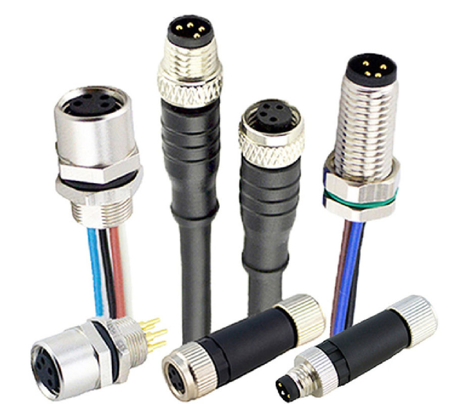 M12 circulr PCB flange 4 hole Panel mount Coxial cable IP67 waterproof ...