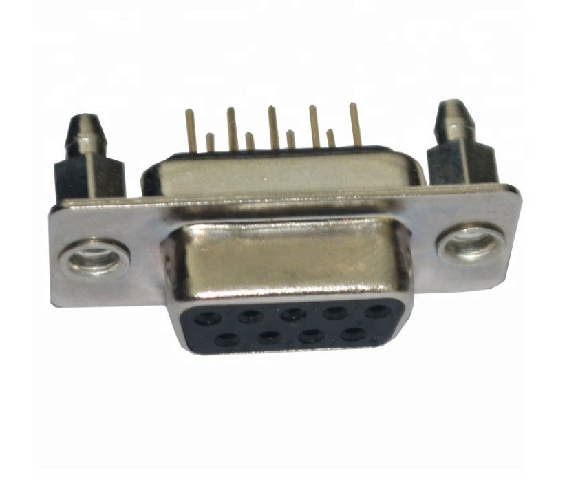 DP Socket 9 Pin D Sub Female Connector , 90 Degree Electrical D Sub 9 ...