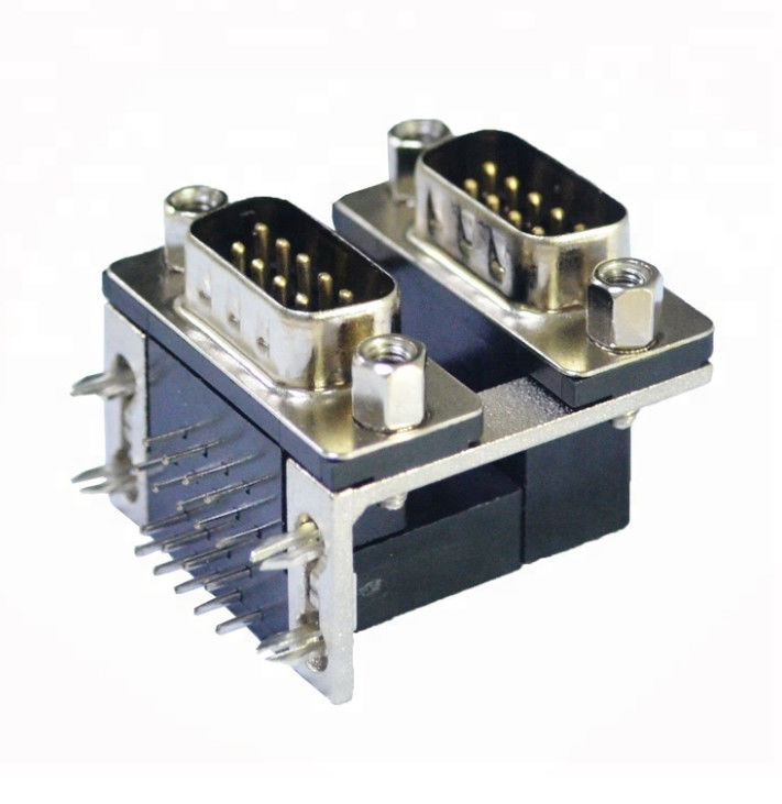 Male To Male D Sub Connector DIP Double Row With Tin Or Gold Over Nickel