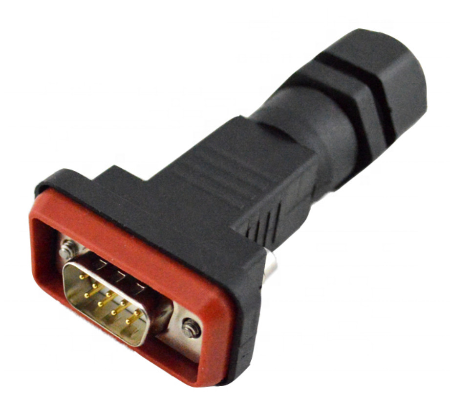 Assembly Waterproof With Screw Locking DB9 Male D Sub Amp Ip67 Connector